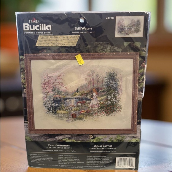 Bucilla | Other | Rare Bucilla Still Waters Cross Stitch Kit Pink Green ...